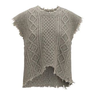 R13 Boyfriend Cable Sweater Vest - - Knitwear - Damen - Grau - M