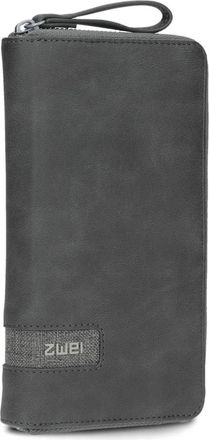 zwei gro&szlig;e Damen Geldb&ouml;rse O.Wallet OW2 braunes Portemonnaie im Vintage-Style, Geldbeutel mit umlaufendem Rei&szlig;verschluss, 15 Kartenf&auml;cher, 2 Scheinf&auml;cher, 