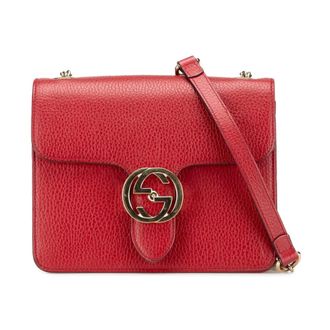 Gucci Pre-owned Petit Sac Bandouli&egrave;re en Cuir Dollar Interlocking G - Femme - Pre-owned - Rouge - Taille: ONE Size