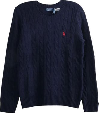 Polo Ralph Lauren Femme, Pulls, Bleu, Taille: 44 FR Pull ras du cou en maille torsad&eacute;e