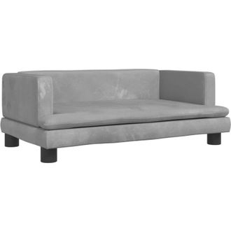 vidaXL vidaXL Kindersofa Hellgrau 80x45x30 cm Samt