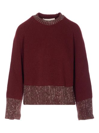 Golden Goose Verzierter Strickpullover - Rot