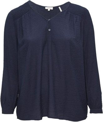 s.Oliver Langarmbluse Bluse Strukturierte Bluse aus Viskosemix mit Smok Detail
