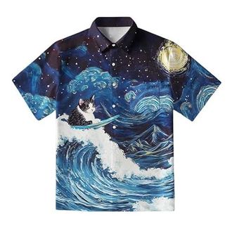 Keephen keephen Oc&eacute;an Homard Chemise &agrave; Boutons Femmes Hommes &Eacute;crevisse Impression 3D Chemise Hawaiienne Col &agrave; Revers Plage Vacances Chemise de Bowling