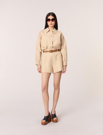 Maje Shorts Aus Leinen Und Baumwolle - Beige - Gr&ouml;&szlig;e 32 - Maje