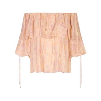 Chlo&eacute; Seiden-Oberteil mit Carmen-Ausschnitt - - Blouses & Shirts - Damen - Mehrfarbig - XS