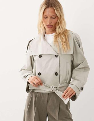 Mango trench court couleur pierre-Neutre
