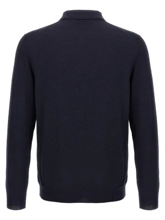 Zanone Virgin Wool Polo - Navy