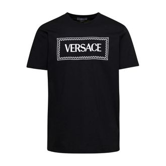 Versace Vintage Logo Schwarze T-shirts und Polos - - Tops - Herren - Schwarzk - L