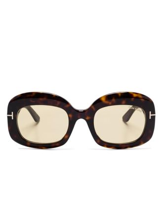 Tom Ford Eyewear lunettes de soleil à monture effet écaille de tortue - Marron