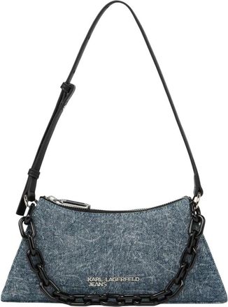 Karl Lagerfeld Femme, Sacs, Bleu, Taille: ONE Size Denim Chain Shoulder Bag