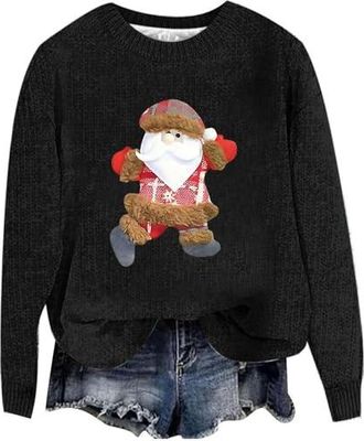 Generic Pull Noel Femme Pull De Noel Femme Pulls De Noël Automne Hiver Noël Imprimé Longues sans Capuche