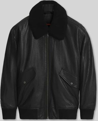 Boss Orange by Hugo Boss Regular Fit Lederjacke aus reinem B&uuml;ffelleder Modell Jopeak