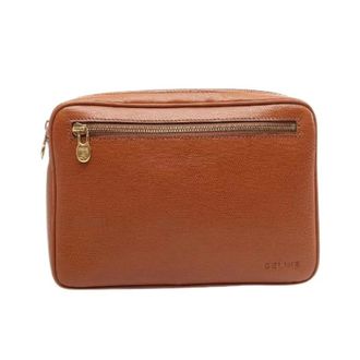 Celine Sac pochette en cuir Pre-owned - Homme - Pre-owned - Brun - Taille: ONE Size