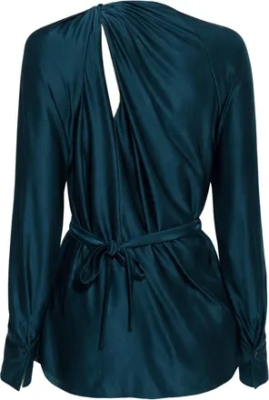 Victoria Beckham Draped Viscose Blouse - Black