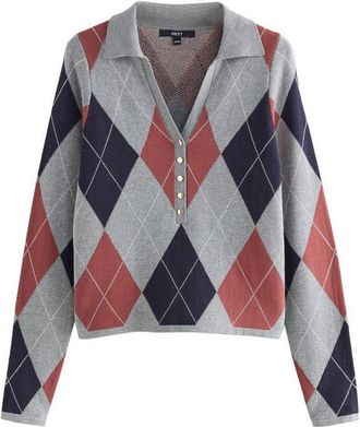 Next Polokragenpullover Weiches, geknöpftes Polooberteil mit V-Ausschnitt (1-tlg)