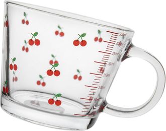 Amosfun Glas Milchbecher Mit Trinkbecher Kirschbecher Saftbecher Wassertrinkbecher Getränkebecher Für Küche Zuhause Büro Restaurant Hotel