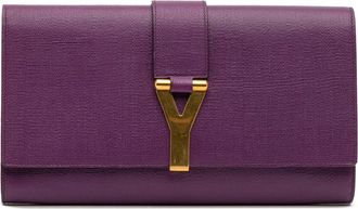 Saint Laurent Clutches - Textured Leather Chyc Ligne Clutch - Gr. unisize - in Orange - f&uuml;r Damen