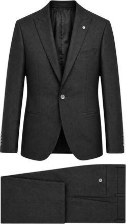 Luigi Bianchi Mantova Homme, Costumes, Noir, Taille: L Costume &agrave; un bouton