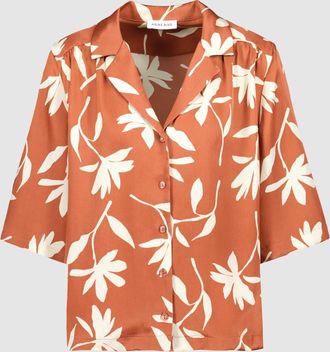 Anine Bing Chemise Daisy Soie Imprim&eacute; Terracotta