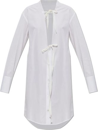 Maison Margiela Robe Chemise Col en V - Femme - Robes - Blanc - Taille: 38 FR