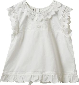 The Garment Femme, Blouses et Chemises, Blanc, Taille: 36 FR Top en coton avec insertions de dentelle