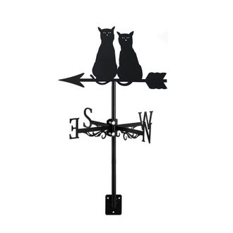 Generic Garten Wetterfahne dekorative Windfahne mit Katzenmotiv Tierornament Wetterhahn aus Metall Messwerkzeug f&uuml;r Dachterrasse Terrasse Garten Bauernhaus Ho