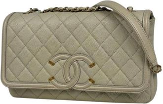 Chanel Sac d&eacute;paule Matelass&eacute; Pre-owned - Femme - Pre-owned - Beige - Taille: ONE Size