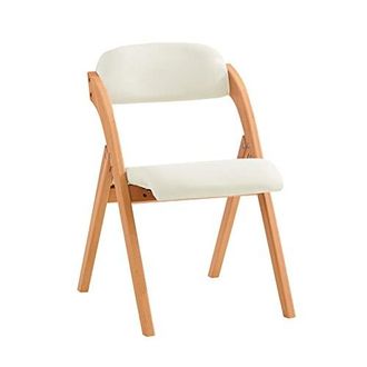 SoBuy Chaise Pliante Bois Rembourr&eacute;e Ergonomique - Chaise de Cuisine et de Bureau Compacte pour Salle &agrave; Manger ou Salon, pour Petits Espaces, Blanc FST92-W