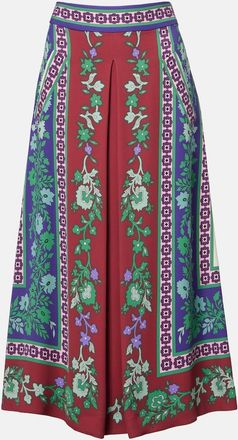 La DoubleJ Bedruckter Midirock Santa Monica aus Satin