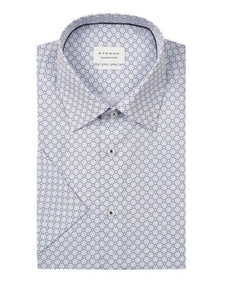 Eterna Kurzarmhemd aus Baumwolle mit feinem Muster, Comfort Fit in