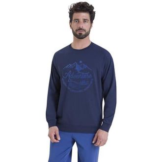 Athéna Winter 7P96 Ensemble de Pijama, Haut Marine/Bas Bleu, XXL Homme