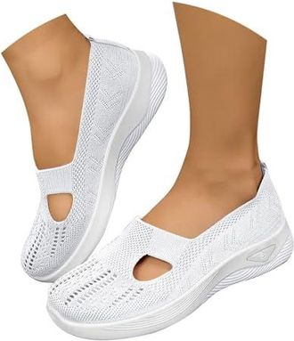 Generic Chaussures de marche confortables pour femme, baskets orthop&eacute;diques tiss&eacute;es l&eacute;g&egrave;res et respirantes avec semelle douce, soutien de la vo&ucirc;te plantaire c