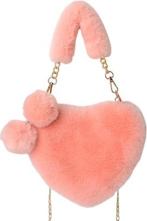 Generic Sac à bandoulière coeur - Montana peluche douce en coeur | Pochettes de coeur confortables et spacieuses pour femmes, filles, femmes, femmes, sac à ba