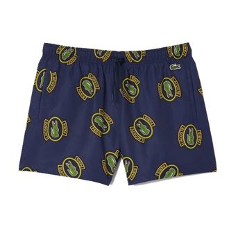 Lacoste Krokodil-Print Badehose Navy Blau - - Swimwear - Herren - Blau - S