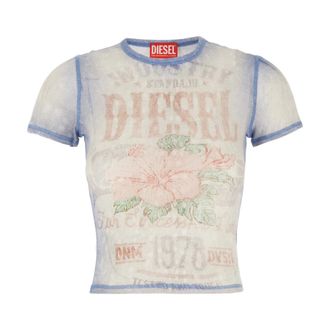 Diesel Femme, Tops, Bleu, Taille: 38 FR T-shirt &agrave; imprim&eacute; floral