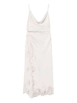 Twin-Set Camisole-Kleid mit Spitzenborte - Weiß
