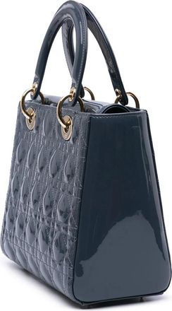 Dior Hobo Bags - Medium Patent Cannage Lady Dior - Gr. unisize - in Blau - f&uuml;r Damen