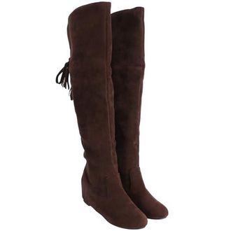Garneck Toyvian Bottes Longues pour Femmes au-Dessus du Genou Bottes dHiver Chaudes en Mat&eacute;riau R&eacute;sistant Couleur Marron Taille 40 Style Plat et Confortable p