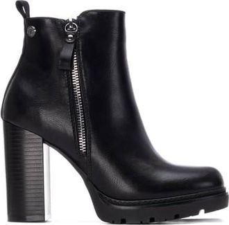 Refresh Bottines Femme Noir - Chaussures confortables et polyvalentes - Mode décontractée - Modèle 17292301 (Taille39)