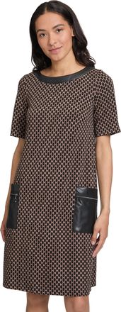 Vera Mont Damen 6720/4107 Kleid, Black/Beige, 38