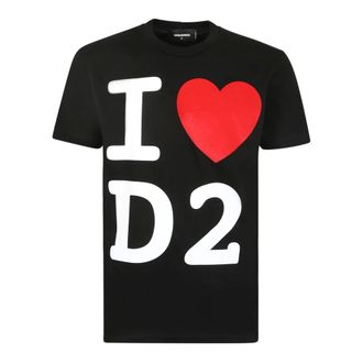 Dsquared2 Homme, Tops, Noir, Taille: XS T-shirt noir avec impression de slogan