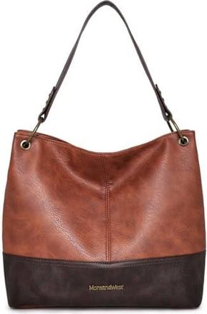 Montana West Sacs à main Hobo pour femmes avec fermeture éclair, A-marron., Large
