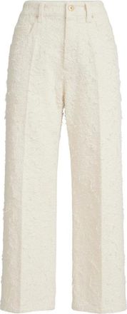 Brunello Cucinelli Femme, Pantalons, Blanc, Taille: 38 FR Wide Pantalons