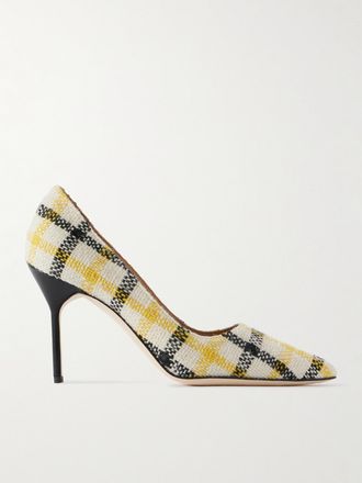Manolo Blahnik Escarpins En Tweed À Carreaux Bb 90 - Jaune
