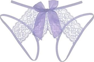 Generic String Tanga Ouvert Pour Femmes Dentelle Thongs Avec Entrejambe Ouvert String Transparent Respirant Taille Basse Culottes Doux Lingerie Sexy Sous-vête