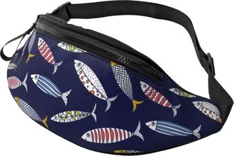 Generic G&uuml;rteltasche Multifunktionale H&uuml;fttaschen Fisch Im Boho-Stil Stylisch Brustbeutel F&uuml;r Running Herren Sport 14X35Cm