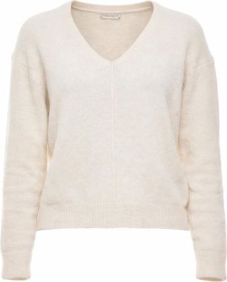Transit Par-Such Femme, Pulls, Blanc, Taille: 44 FR Pull en maille M&eacute;lange Alpaga Col V Lait