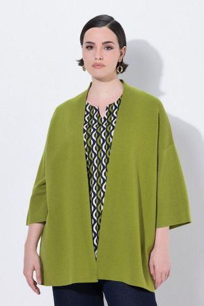 Ulla Popken Strickjacke Strickjacke oversized offene Form Schalkragen