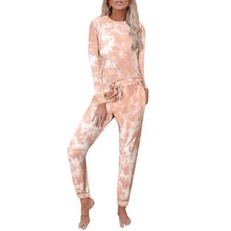 Generic Surv&ecirc;tement pour femme - Ensemble complet &agrave; manches - 2 pi&egrave;ces - Poche de loisirs - Pantalon de surv&ecirc;tement pour femme - Ensemble de sport pour femme,